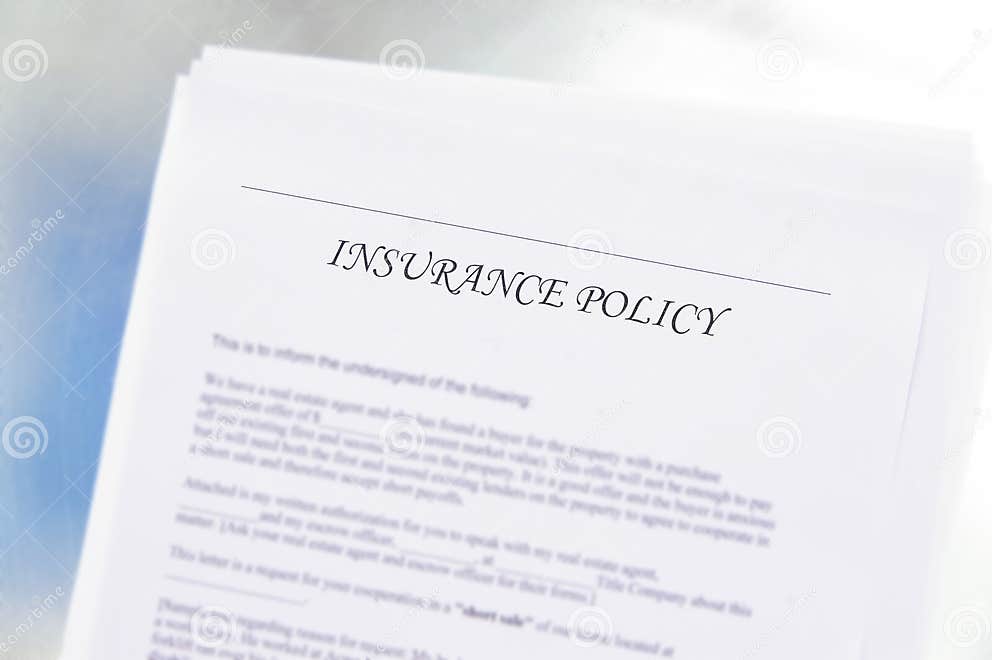 Insurance policy stock image. Image of medical, health - 18688065