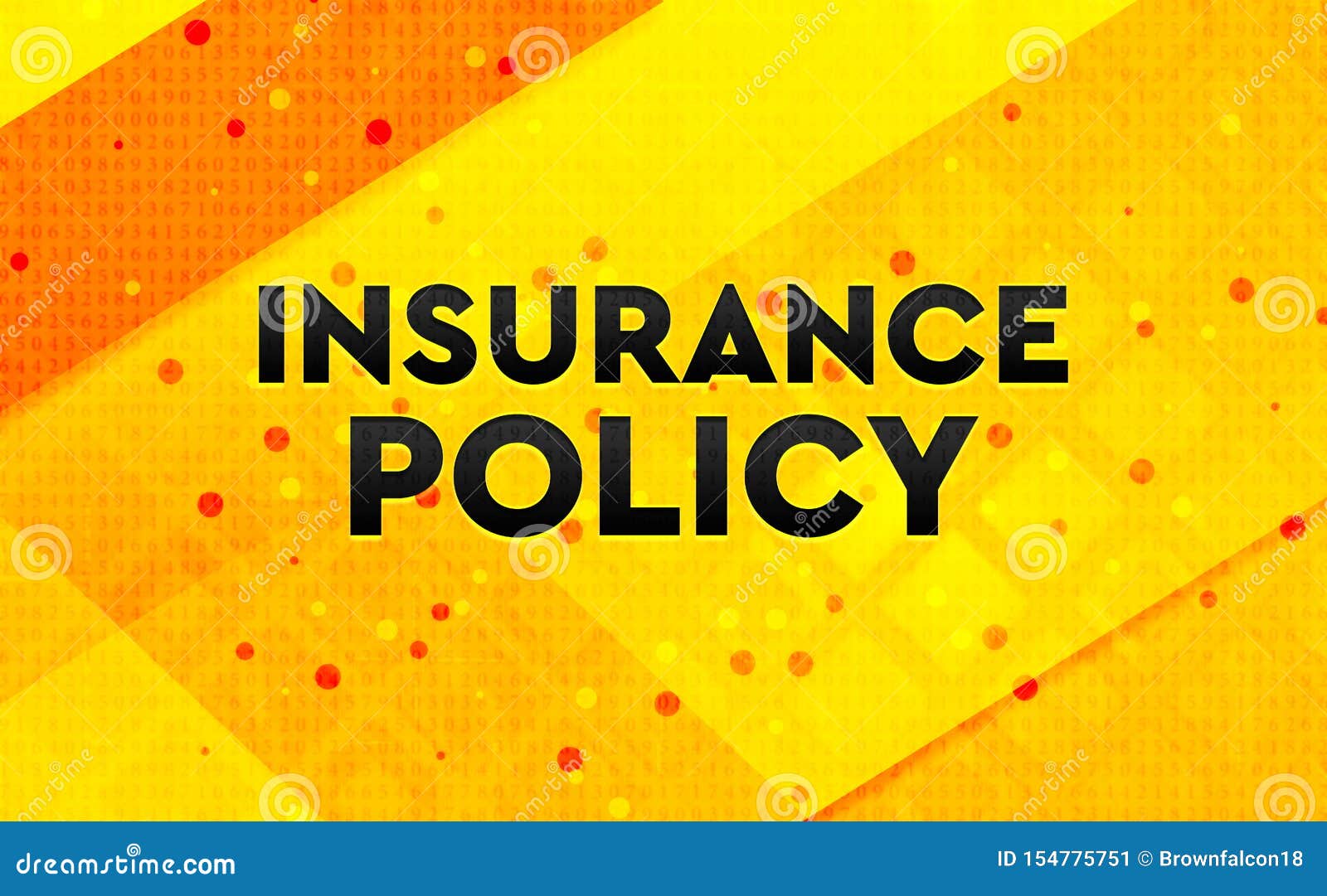 Insurance Policy Abstract Digital Banner Yellow Background Stock ...