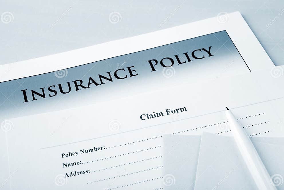Insurance Policy and Claim Form Stock Image - Image of green, claim ...