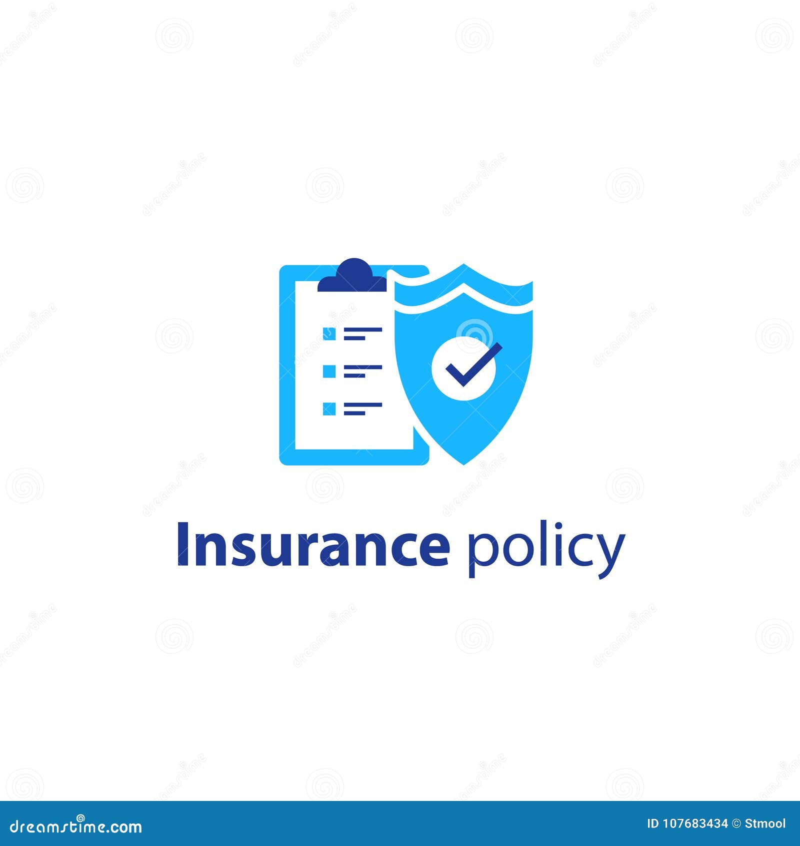 Insurance Services, Check Board and Shield, Vector Stroke Icon Stock ...