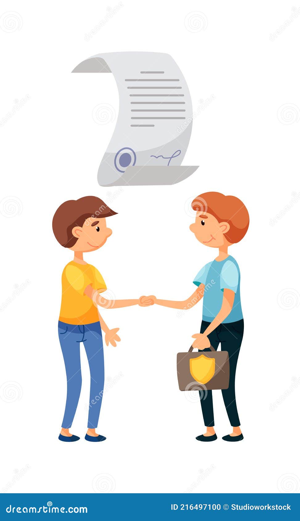 Insurance Policy Deal Isolated on White Background Stock Vector ...