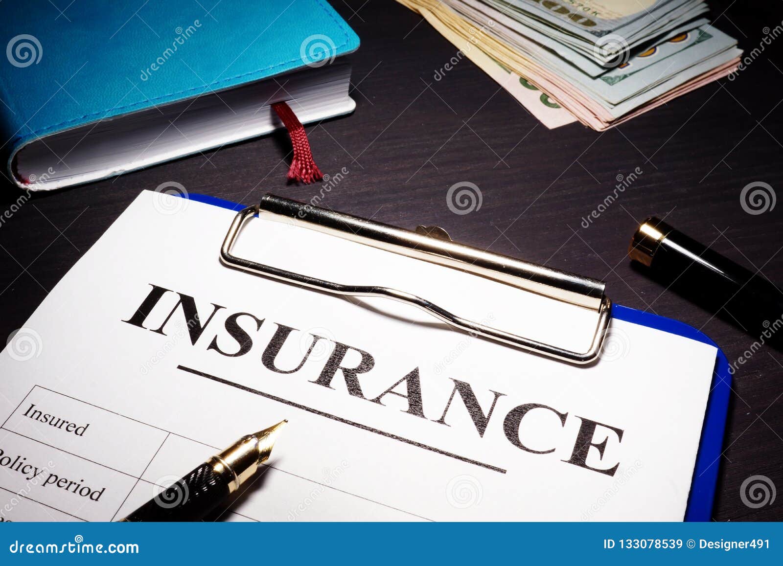 Insurance Policy Form and Pen on a Desk Stock Image - Image of property ...