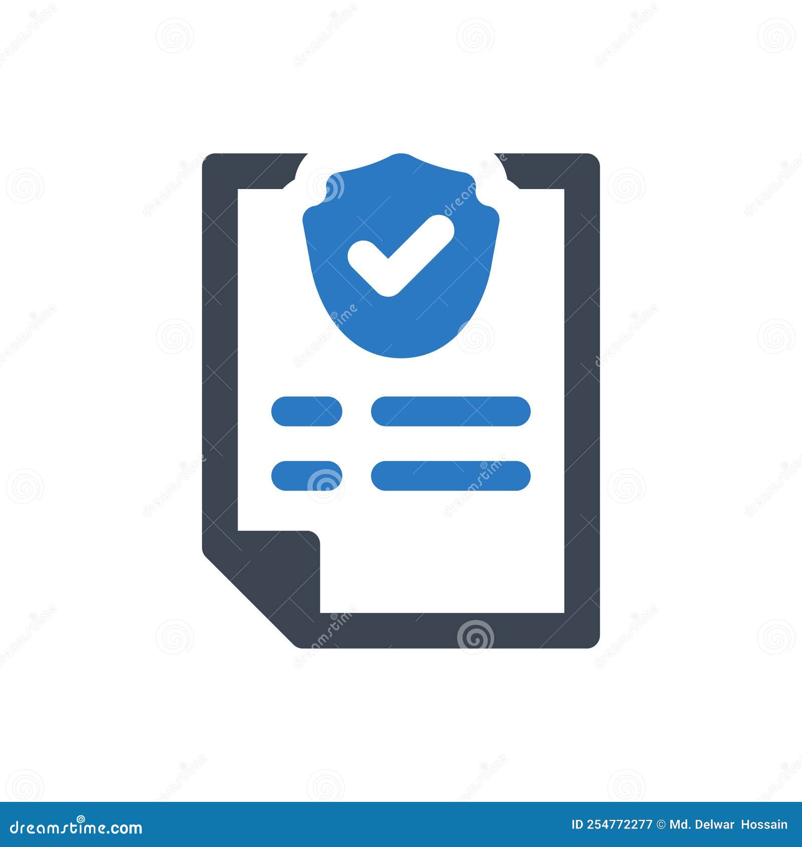 Insurance policy icon stock vector. Illustration of icon - 254772277