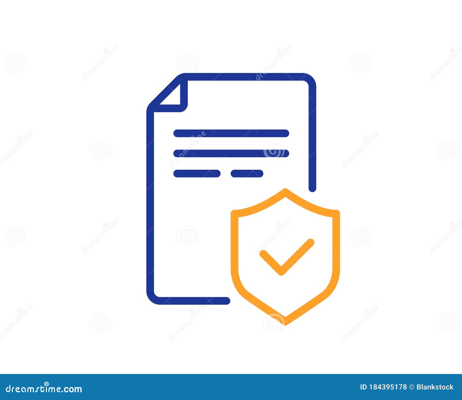 Insurance Policy Line Icon. Risk Coverage Document Sign. Vector Stock ...