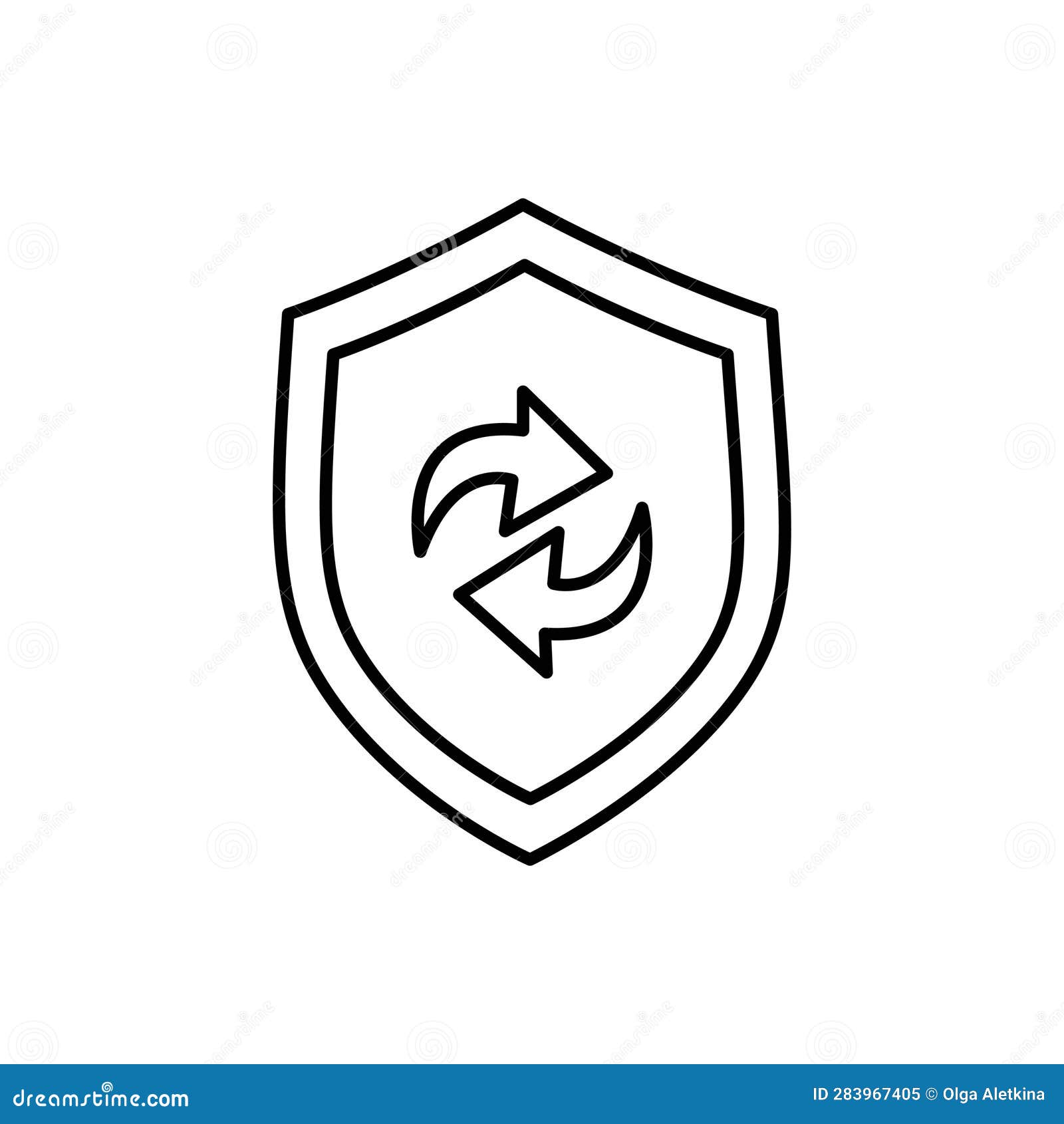 Insurance Renewal Icon, Line Vector Stock Illustration - Illustration ...