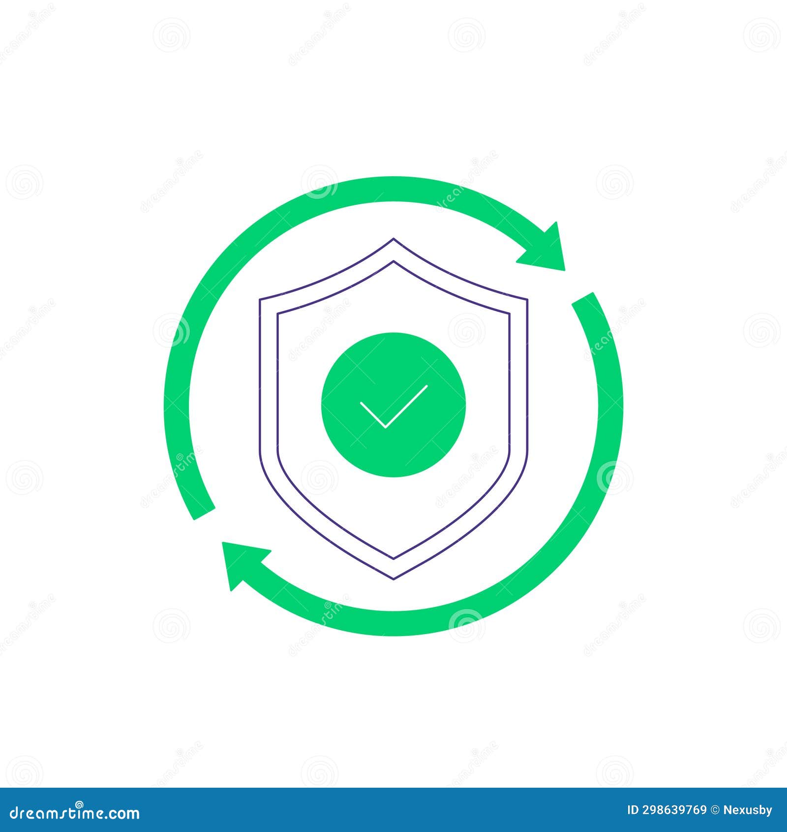 Insurance Renewal Icon with a Shield Stock Illustration - Illustration ...