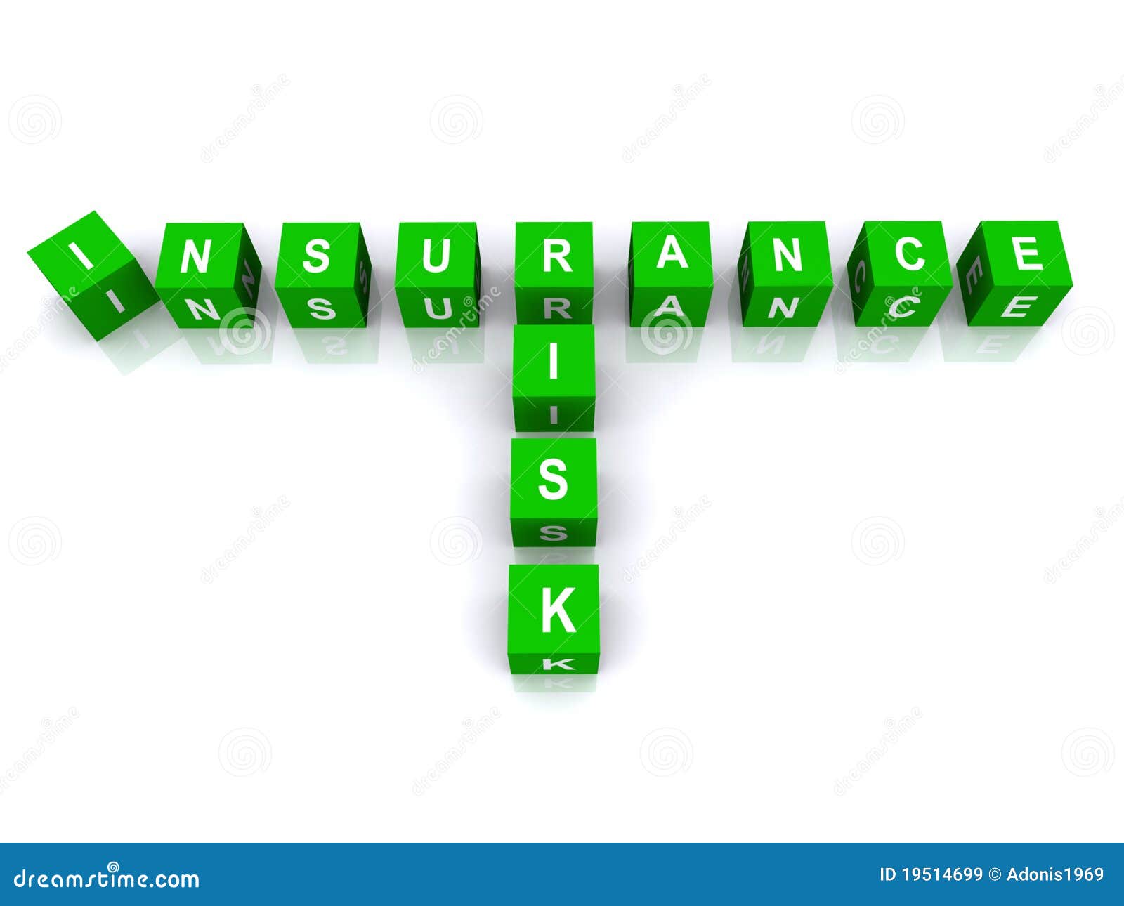 Insurance risk blocks stock illustration. Illustration of crossword ...