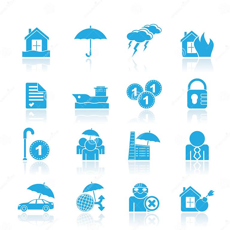 Insurance and risk icons stock vector. Illustration of business - 25564005