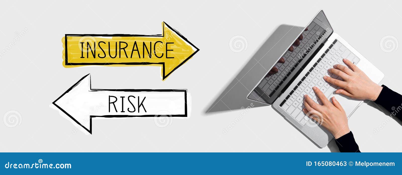 Insurance or Risk with Person Using Laptop Stock Image - Image of ...