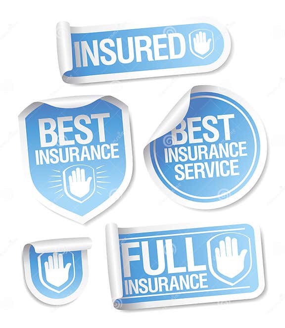 Insurance Service Stickers. Stock Vector - Illustration of life ...