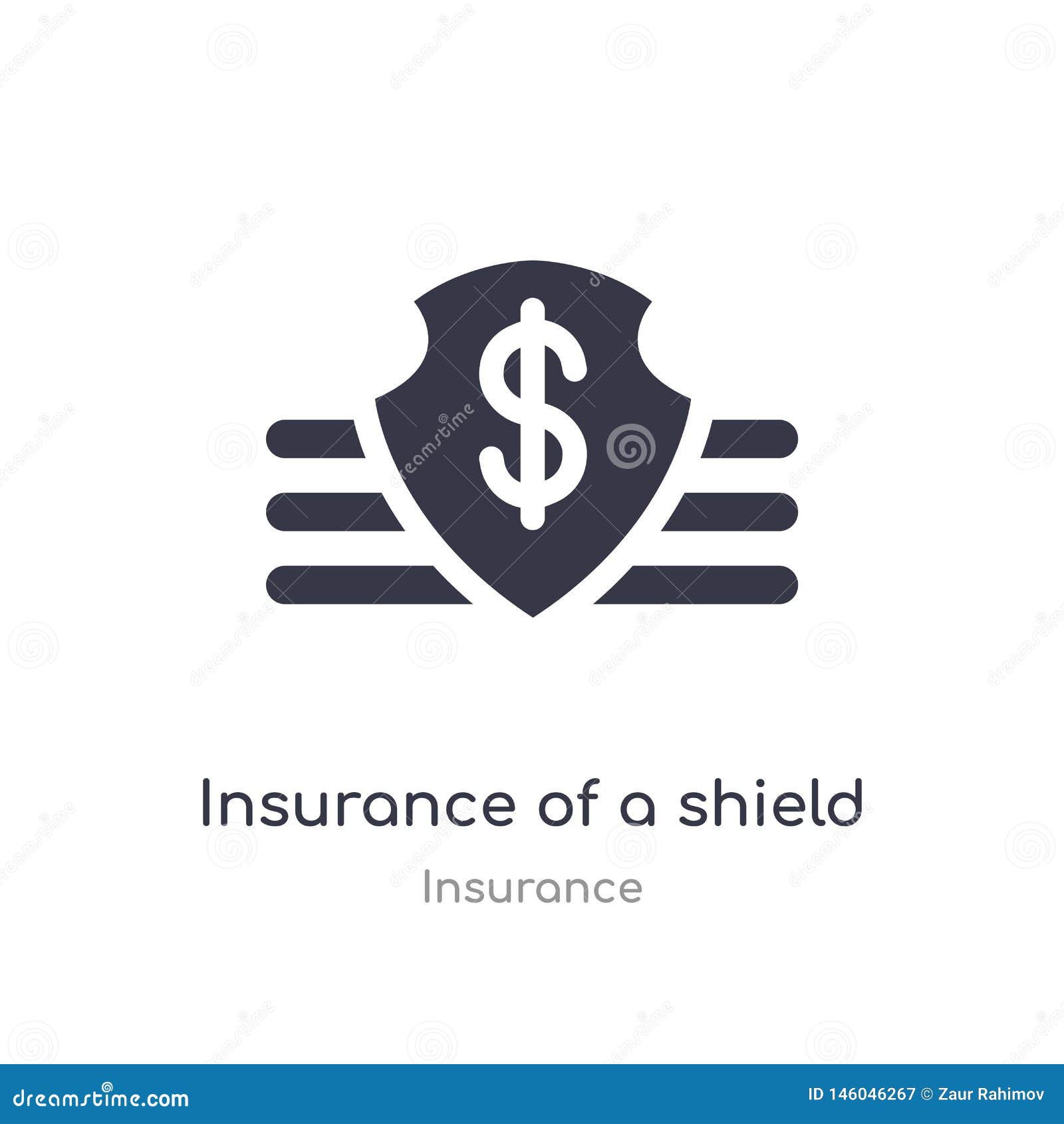 Insurance of a Shield with Dollar Icon. Isolated Insurance of a Shield ...