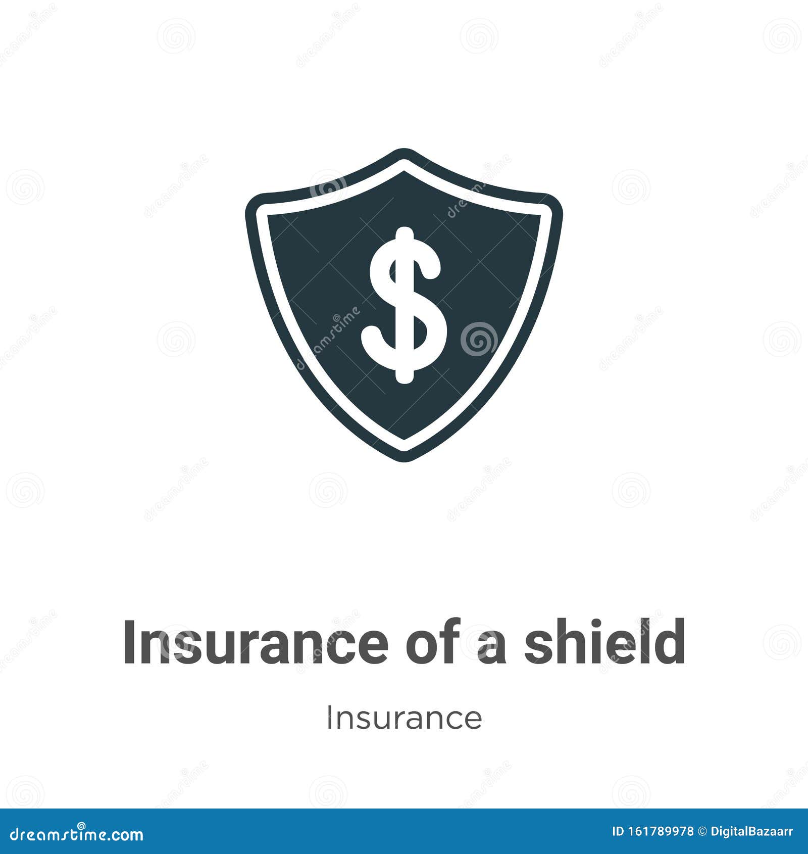 Insurance Of A Shield With Dollar Sign Vector Icon On White Background ...