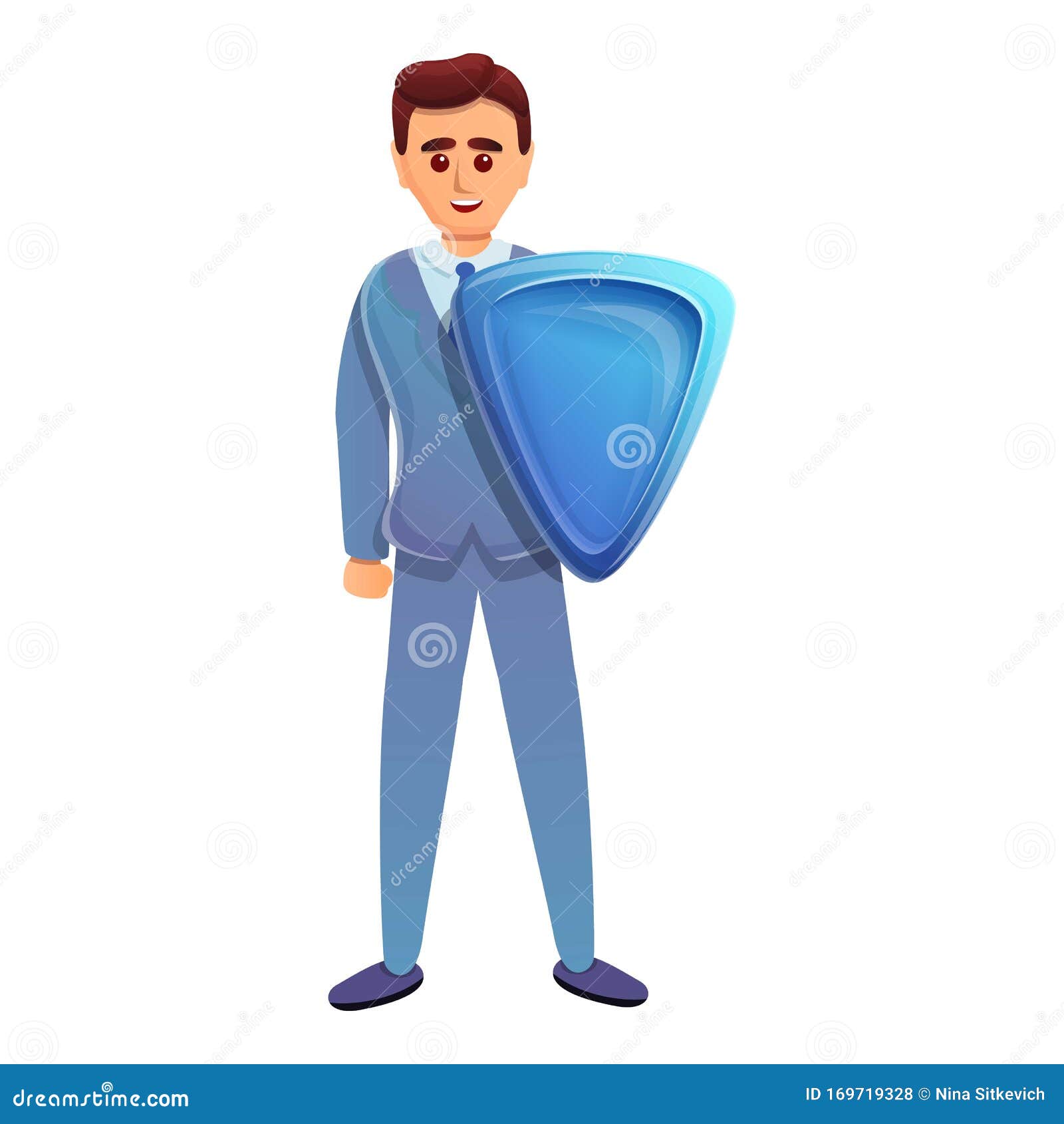 Insurance Shield Icon, Cartoon Style Stock Vector - Illustration of ...