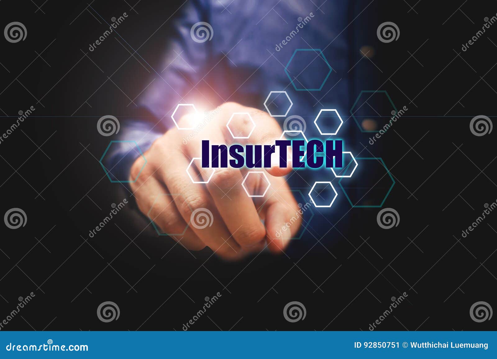 Insurance Technology Insurtech Concept, Businessman Pressing T Stock ...
