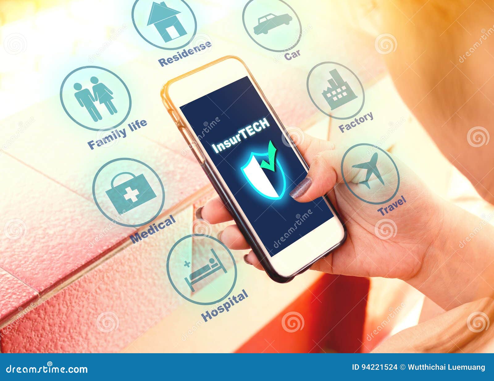 Insurance Technology Insurtech Concept, Woman Looking Data Inf Stock ...