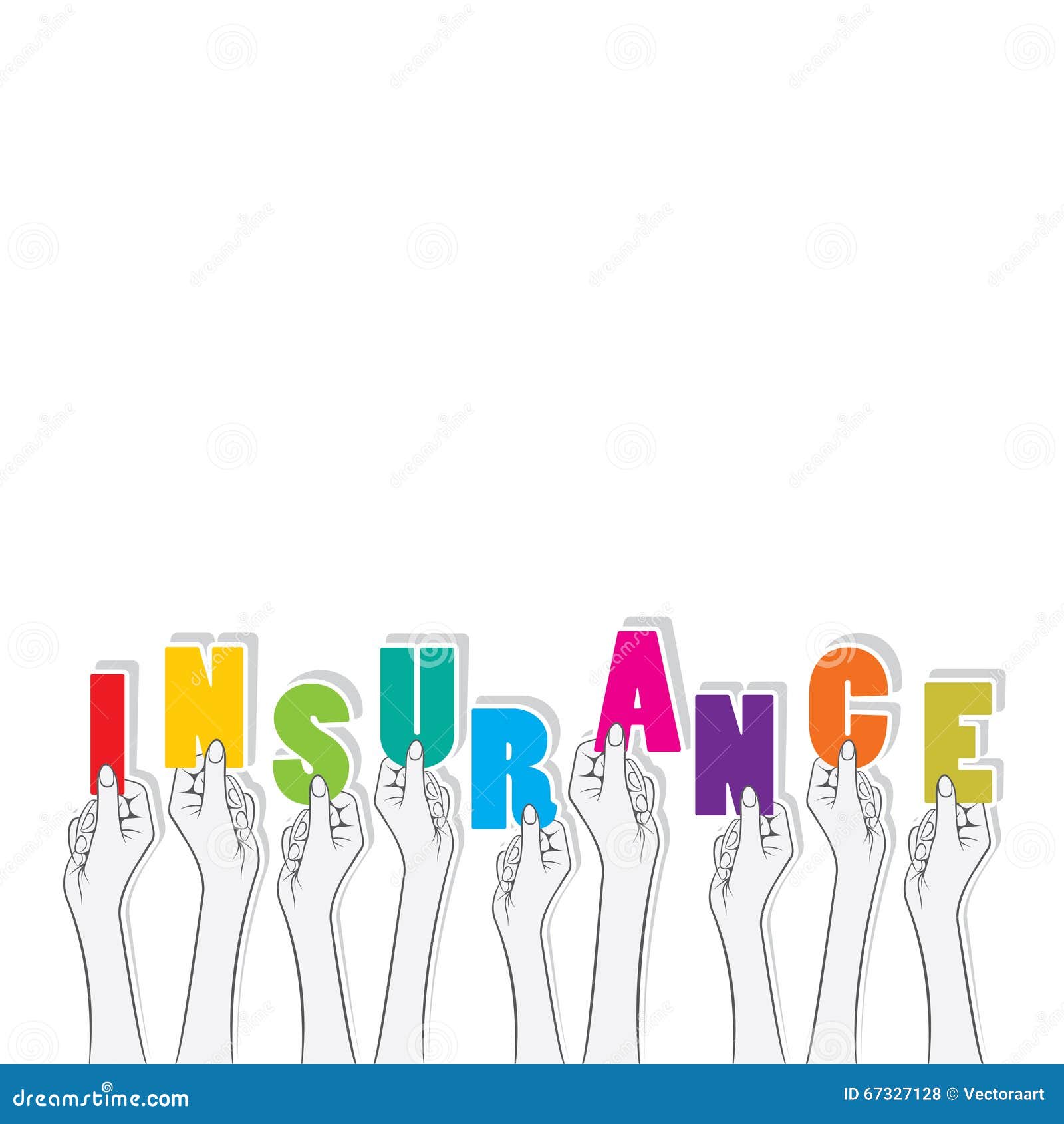 Insurance Text Banner Design Stock Vector - Illustration of concept ...