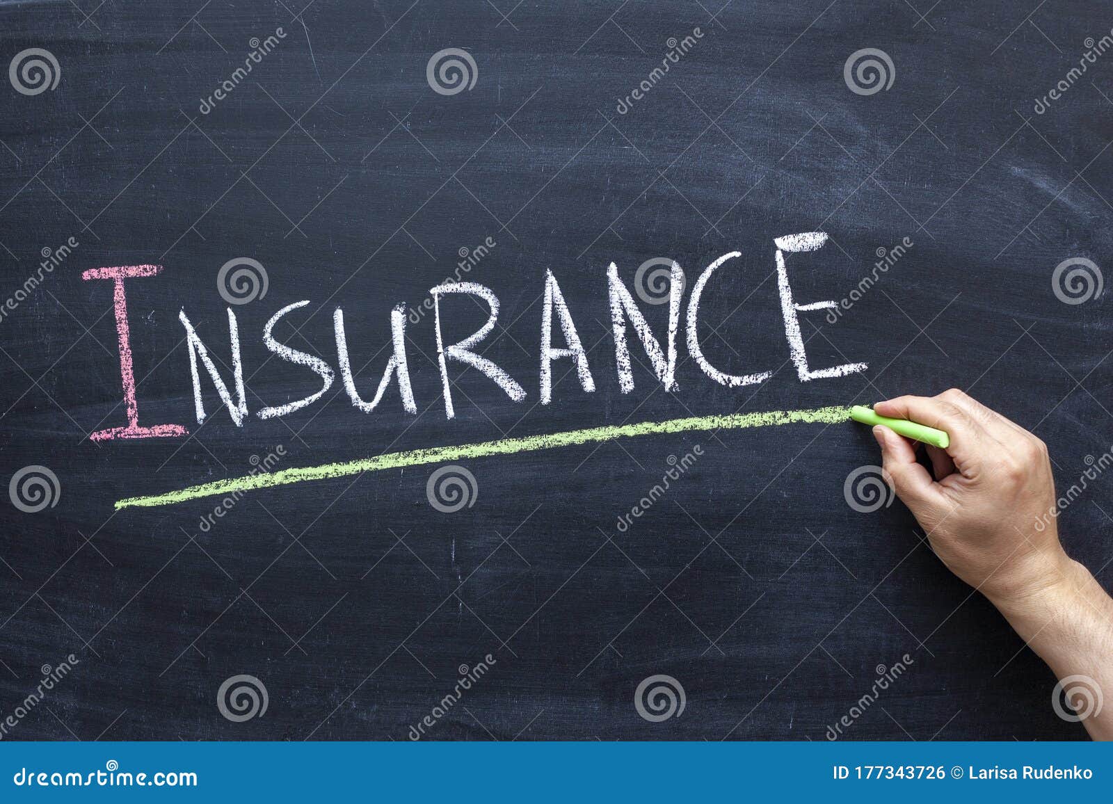 Insurance Text on Blackboard, Handwritten Text in Chalk Stock Photo ...