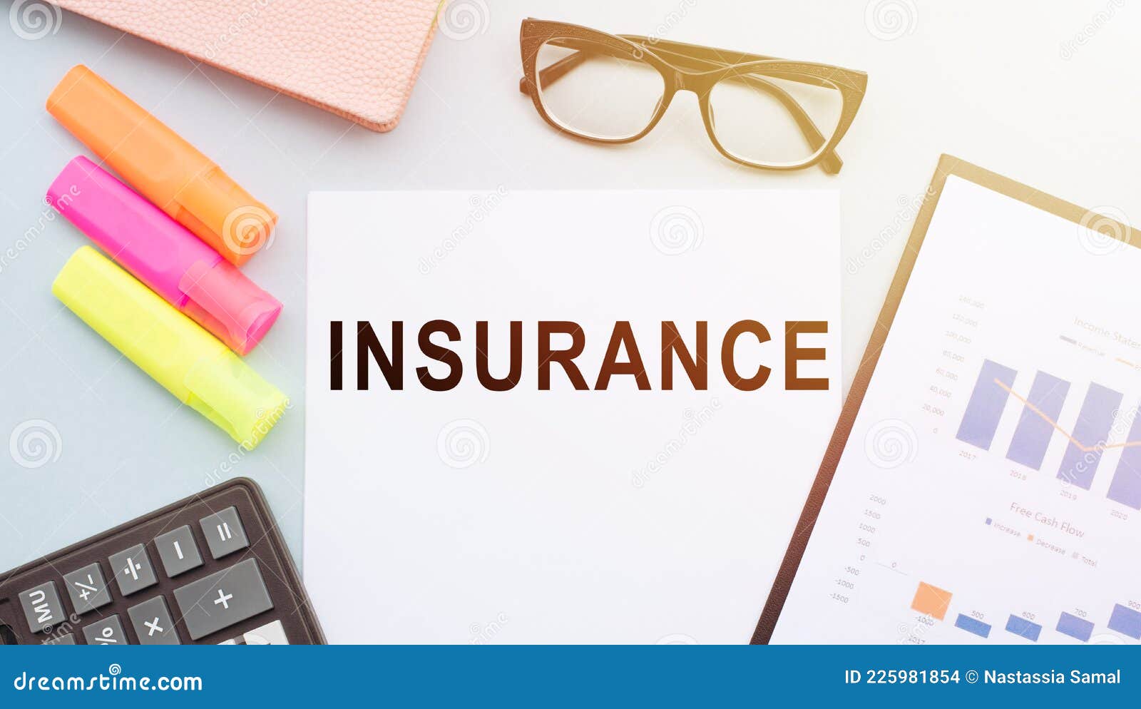 Insurance - Text on Document Over Desk at Office Stock Photo - Image of ...