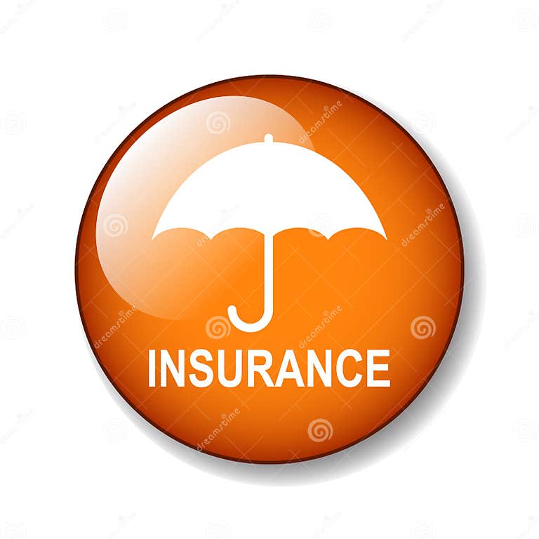 Insurance button stock illustration. Illustration of cover - 124679883