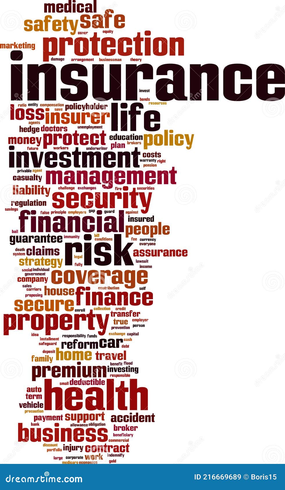 Insurance word cloud stock vector. Illustration of health - 216669689