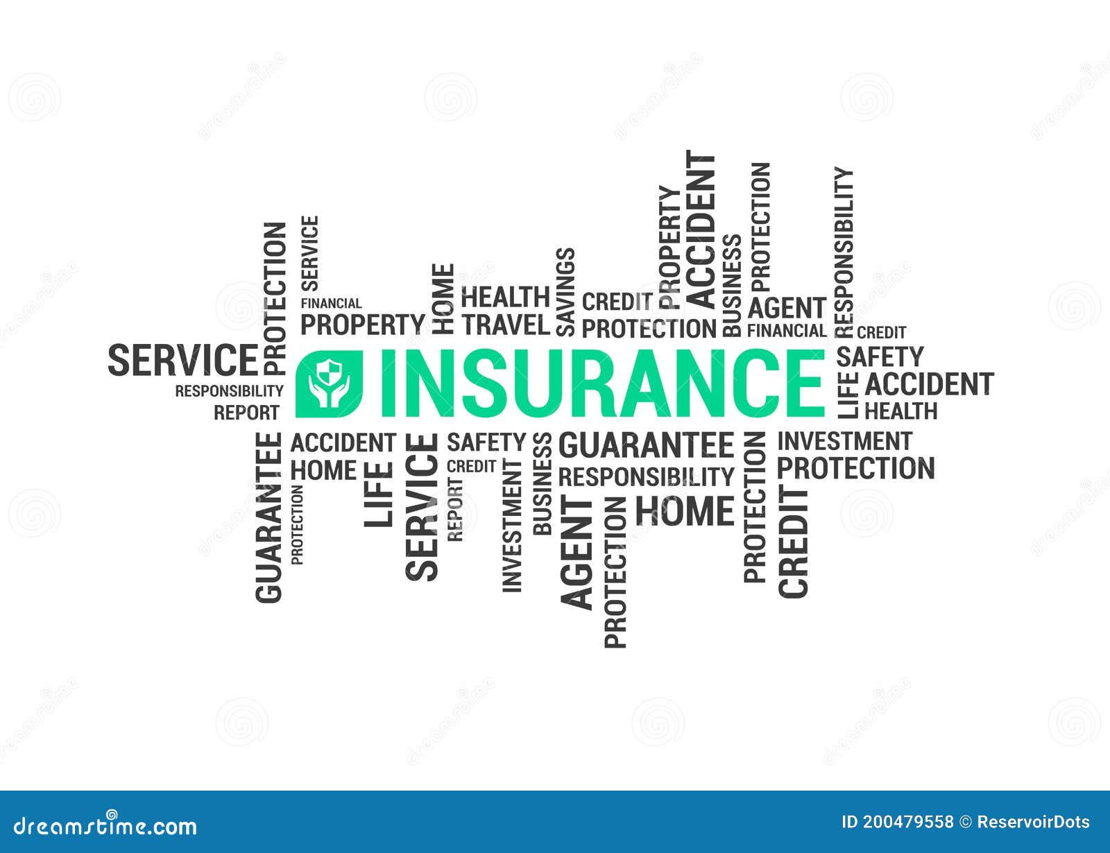 Insurance Word Cloud stock vector. Illustration of health - 200479558