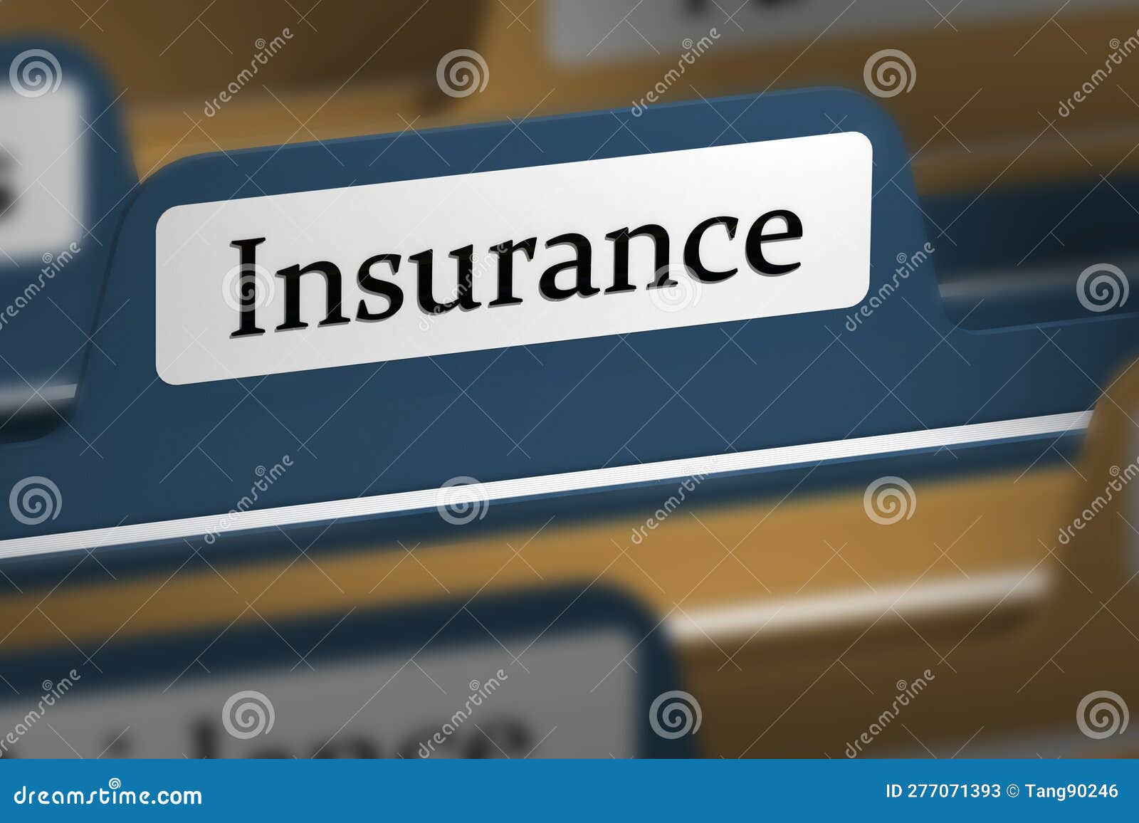 Insurance Word on File Folder Tab Stock Illustration - Illustration of ...