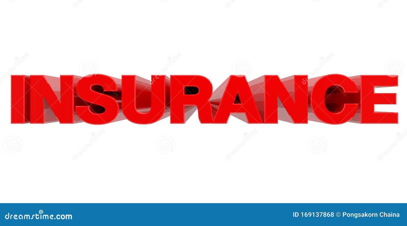 INSURANCE Word on White Background 3d Rendering Stock Illustration ...