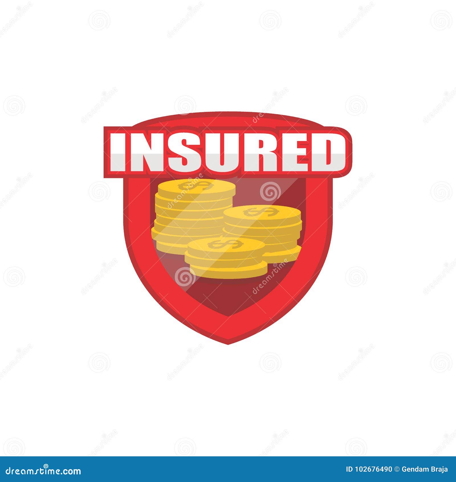 Insured Logo for Insurance stock vector. Illustration of accident ...