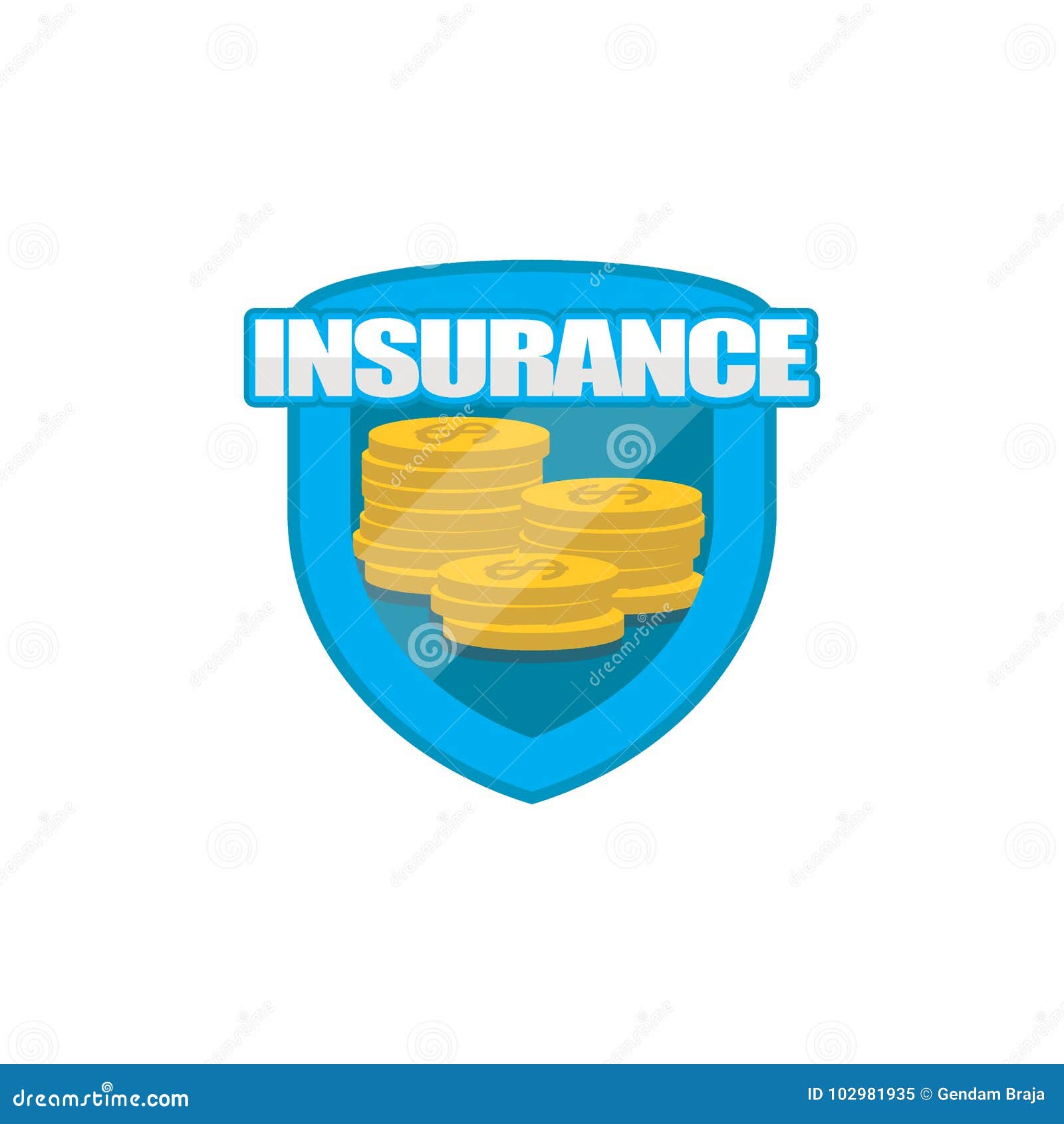 Insured Logo for Insurance stock vector. Illustration of cost - 102981935