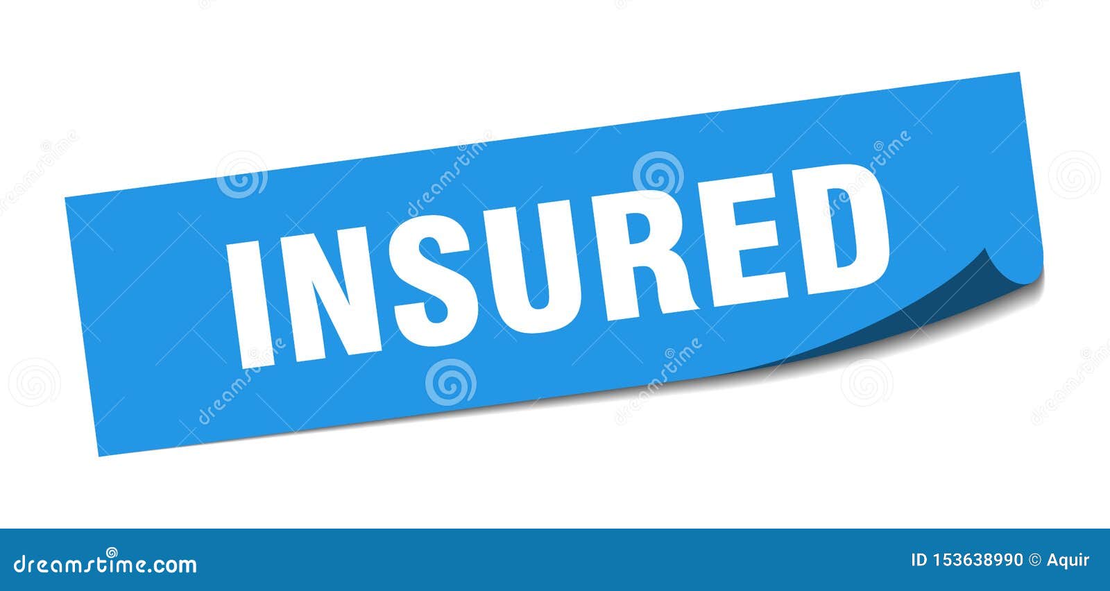 Insured sticker. stock vector. Illustration of insured - 153638990