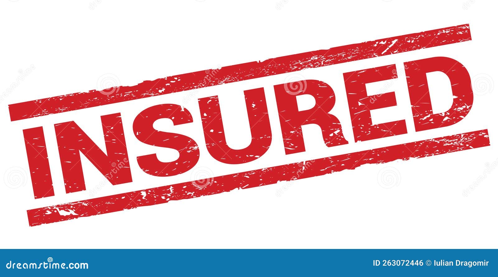 INSURED Text on Red Rectangle Stamp Sign Stock Illustration ...
