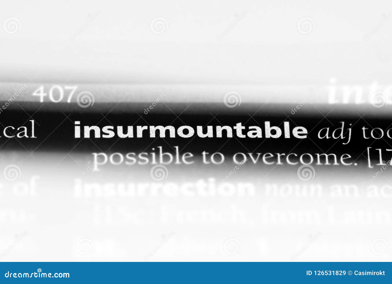 Insurmountable stock image. Image of book, definition - 126531829