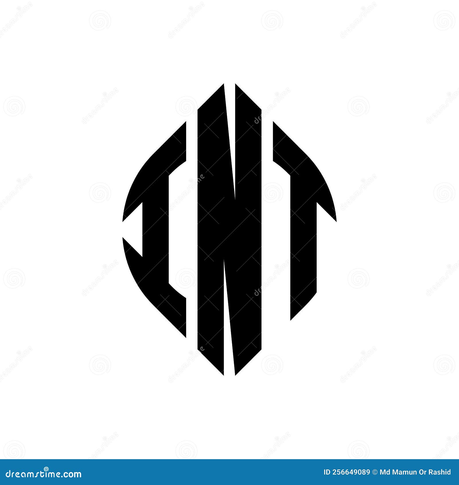 INT Circle Letter Logo Design with Circle and Ellipse Shape. INT ...