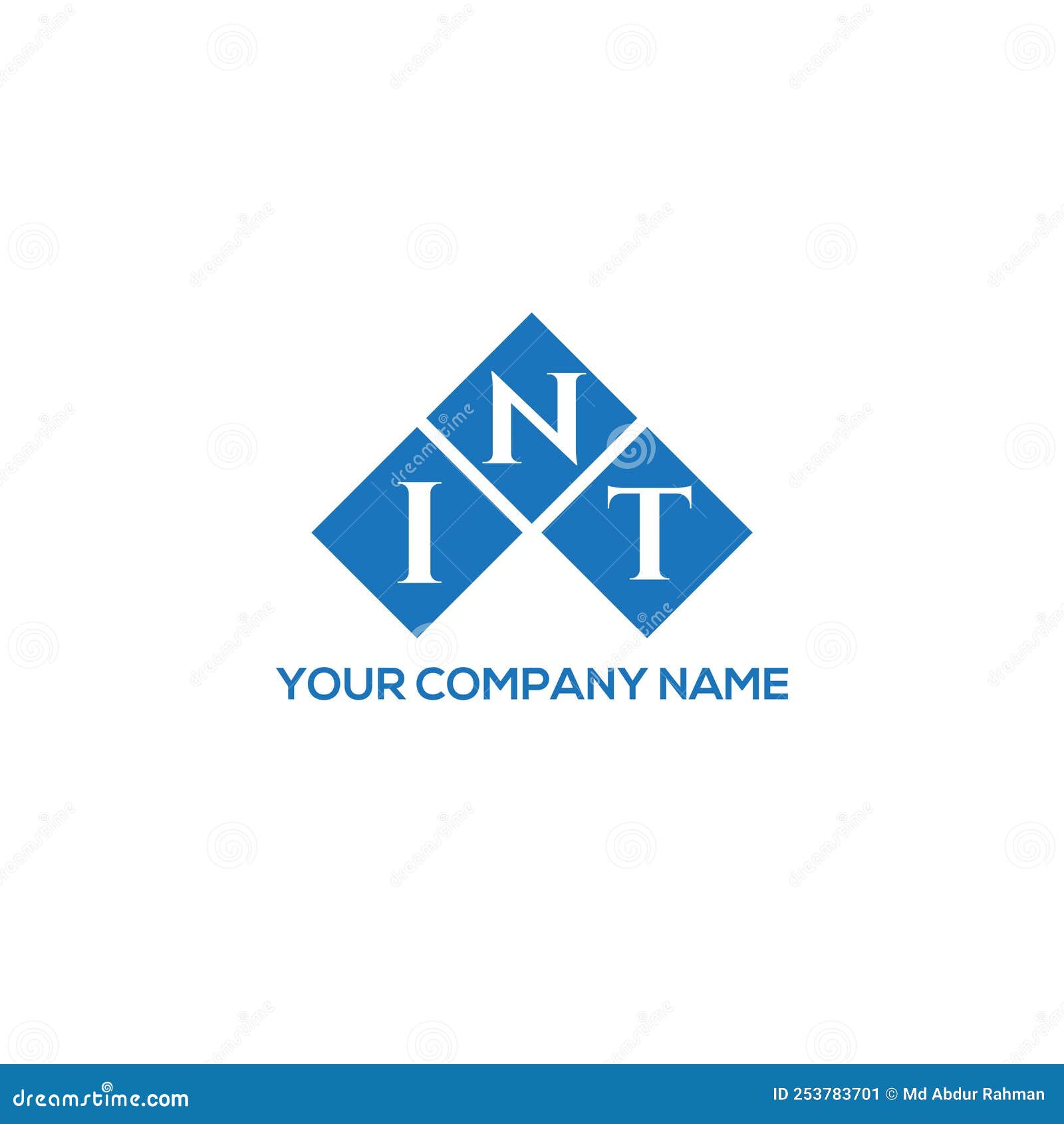 INT Letter Logo Design on WHITE Background. INT Creative Initials ...