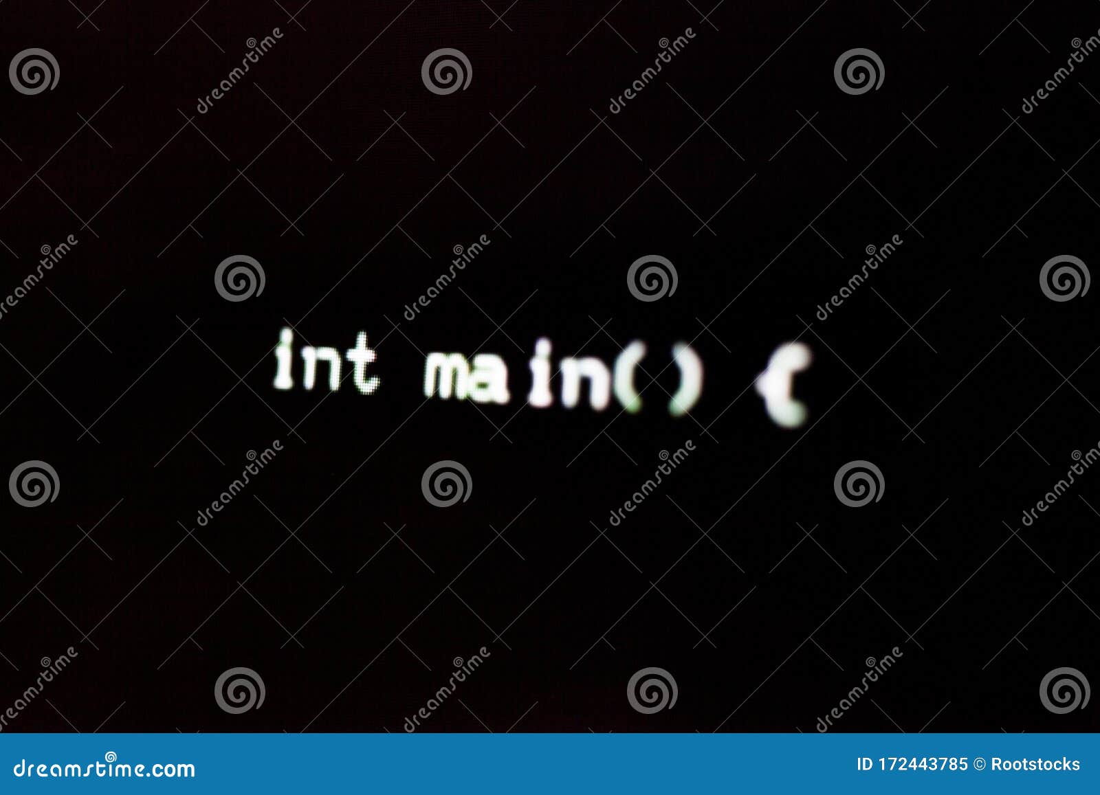 Int Main { on the Black Screen Stock Image - Image of cyber, command ...