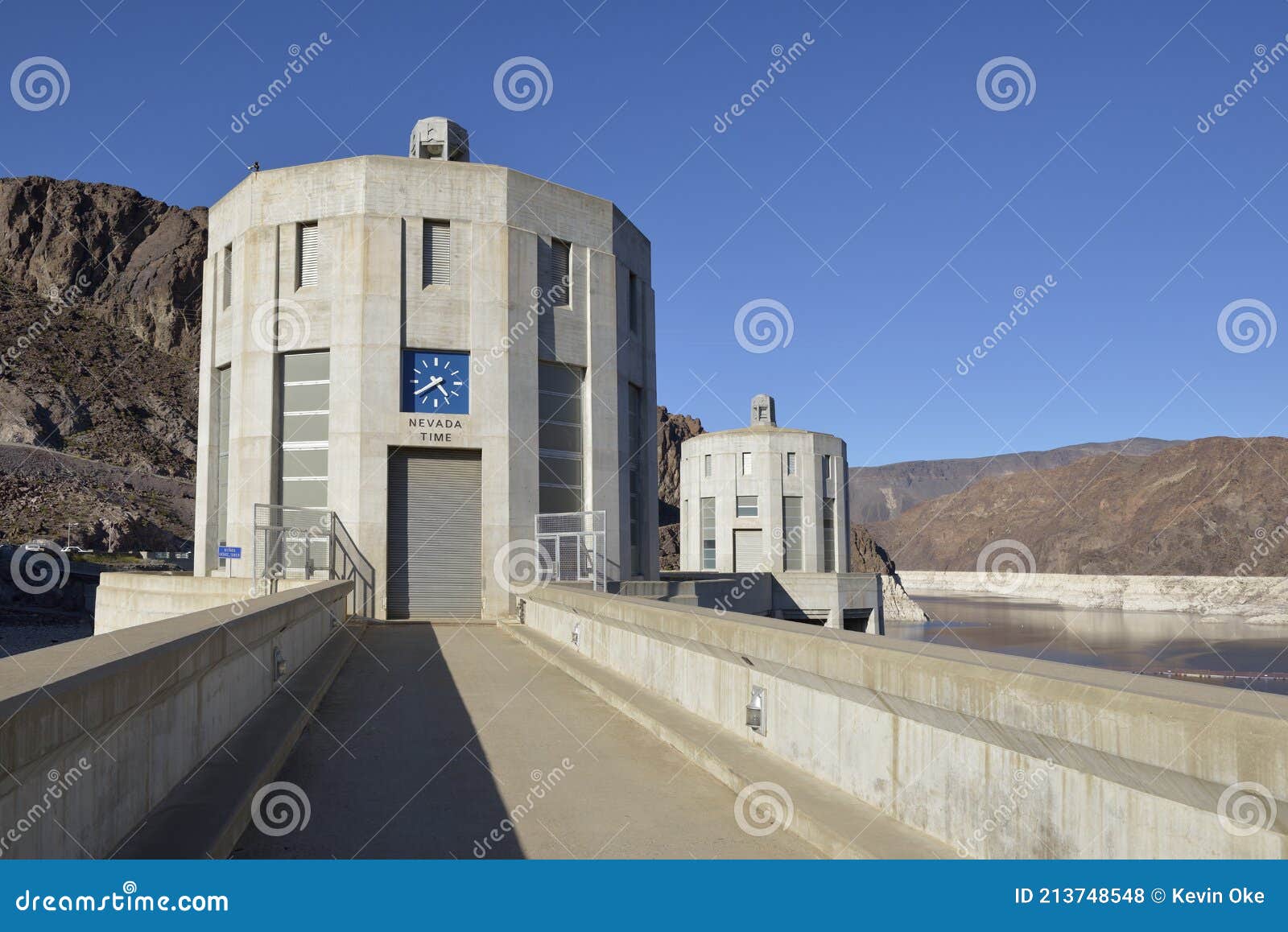 Intake Tower of Hoover Dam on the Nevada Side. Hoover Dam, Nevada Stock ...