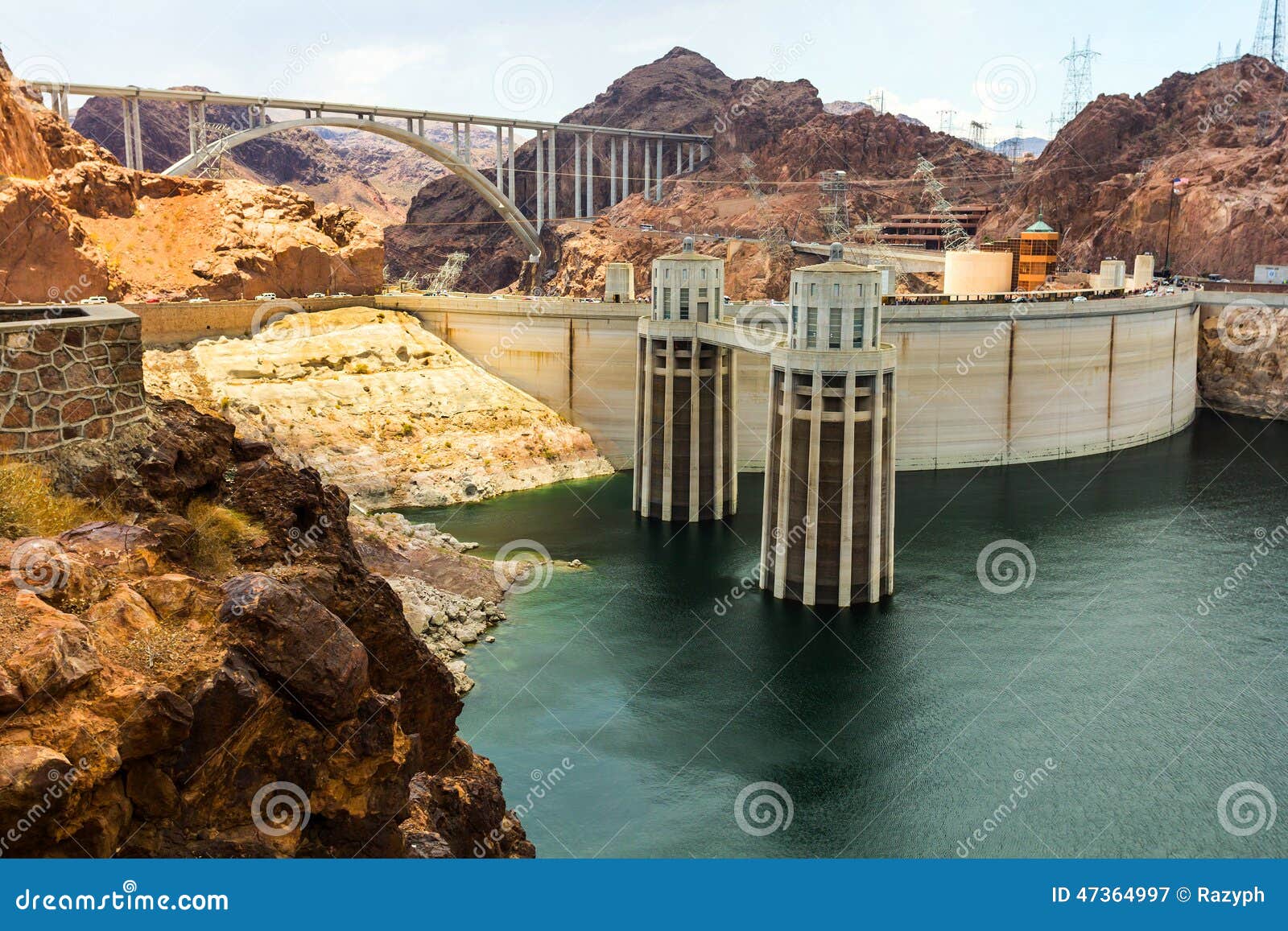 Intake Towers at Hoover Dam Stock Image - Image of nevada, technology ...