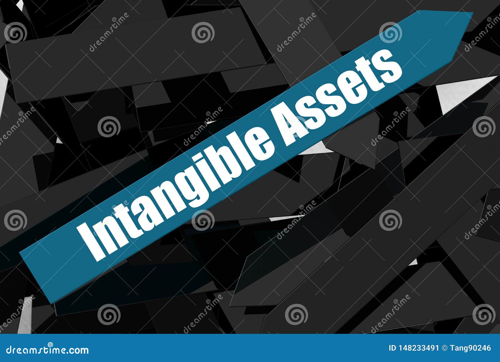 Intangible Assets Word on the Blue Arrow Stock Illustration ...