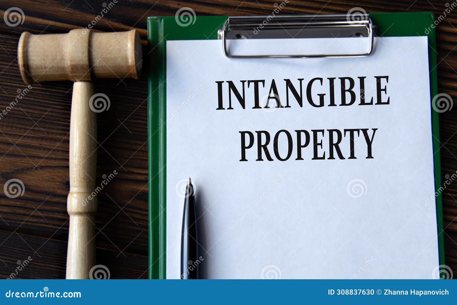 INTANGIBLE PROPERTY - Words on a White Sheet with a Judge S Gavel Stock ...