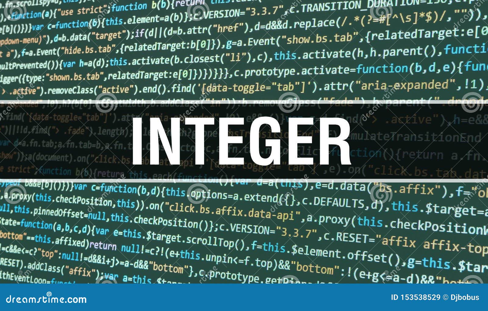 Integer Concept With Random Parts Of Program Code Integer With Programming Code Abstract