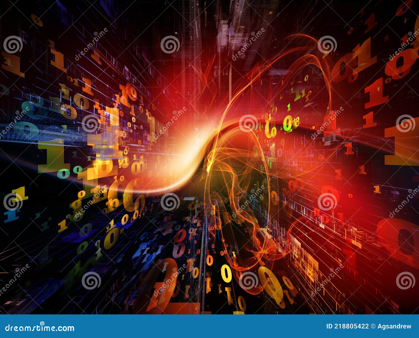 Integer Perspective stock illustration. Illustration of code - 218805422