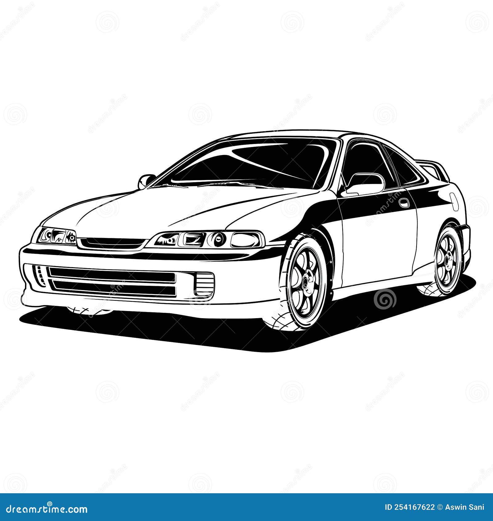 Integra DC2 Car Illustration | CartoonDealer.com #254167622