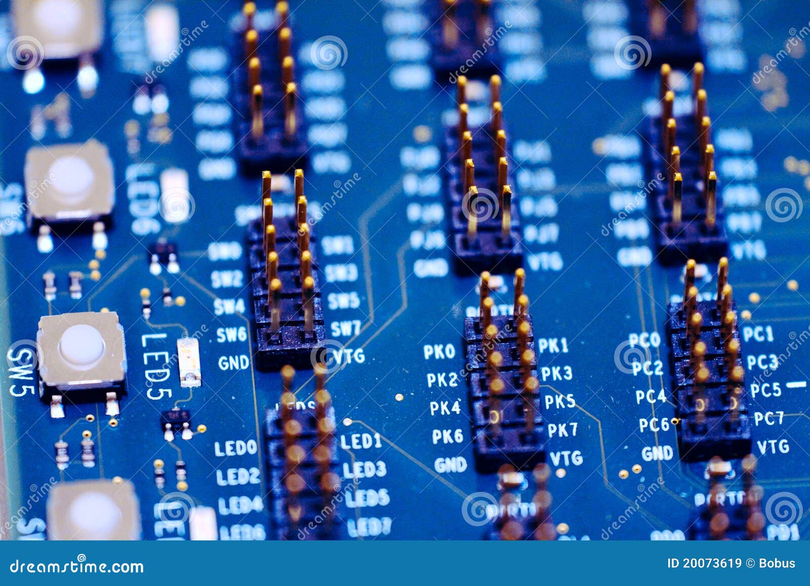 Integral Circuitry Pins Macro Stock Image - Image of gold, electronic ...