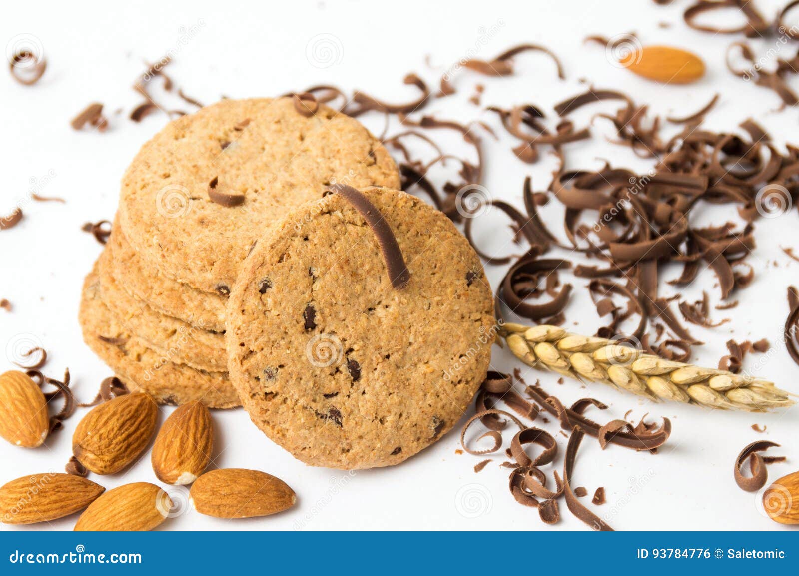 Integral Cookies with Almonds and Chocolate Pieces Stock Photo - Image ...