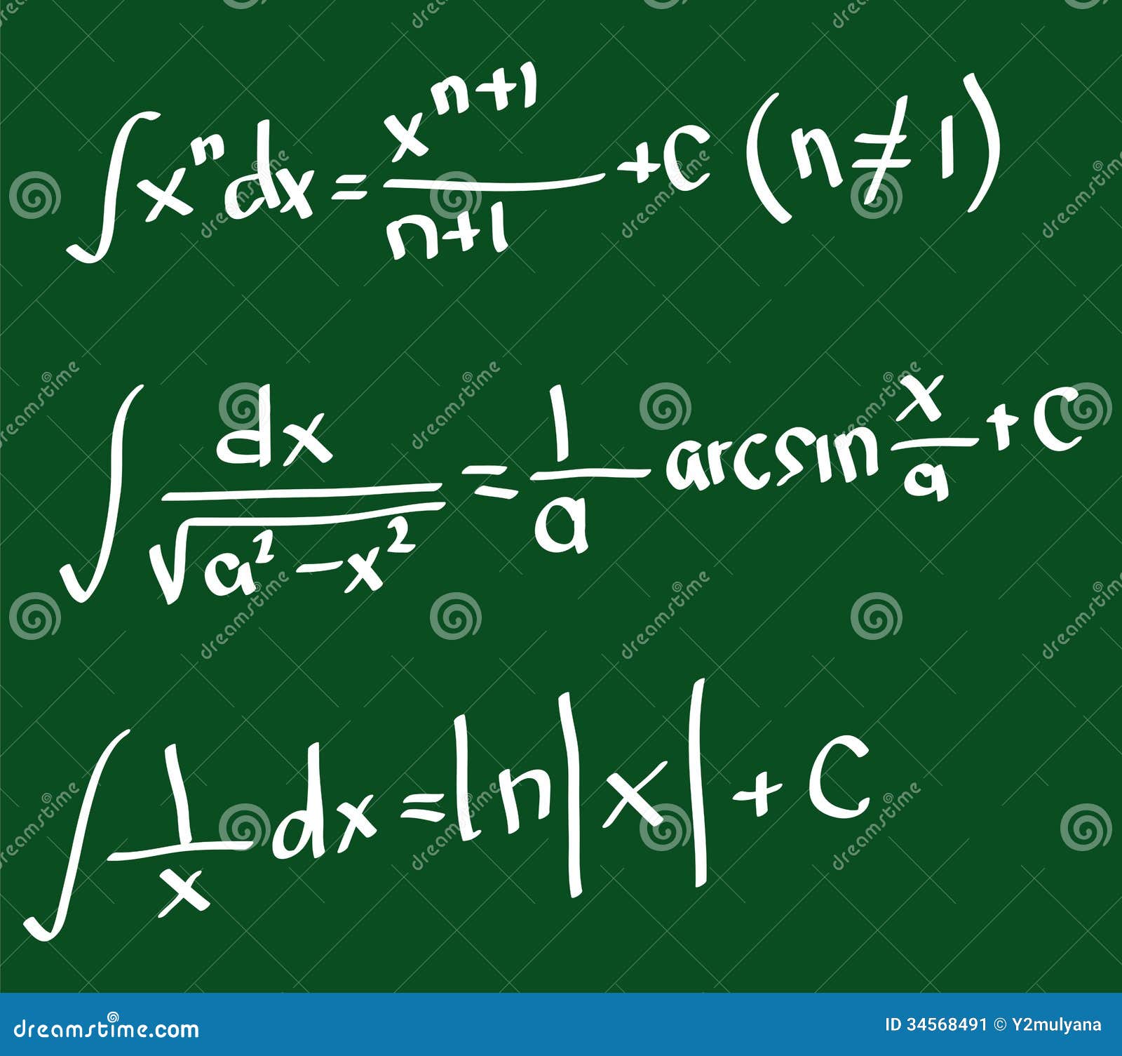 Integral formulas stock illustration. Illustration of book - 34568491