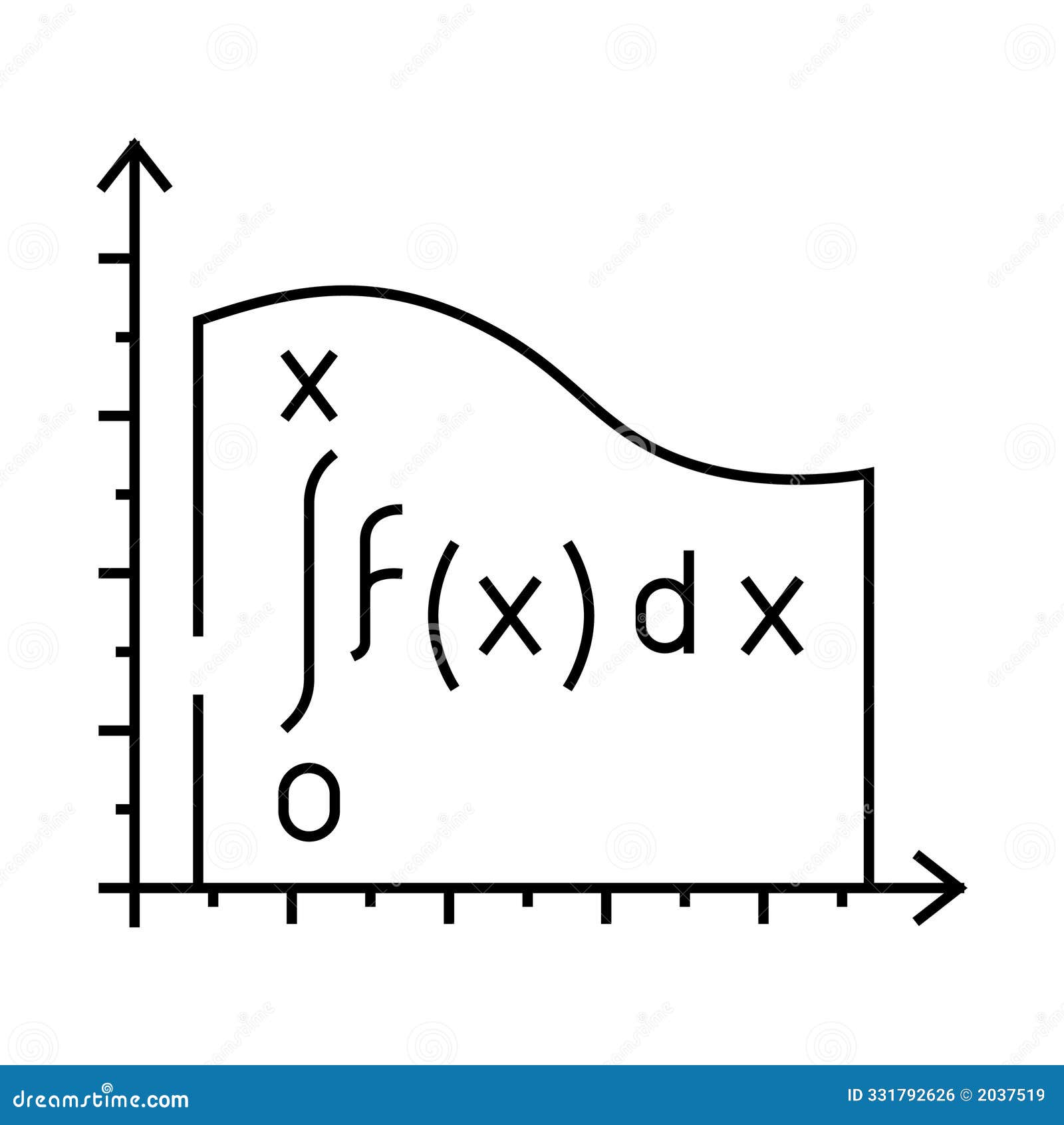 Integral Math Science Education Line Icon Vector Illustration Stock ...