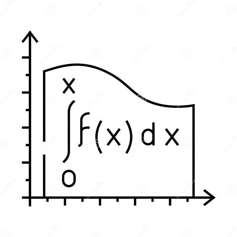 Integral Math Science Education Line Icon Vector Illustration Stock ...