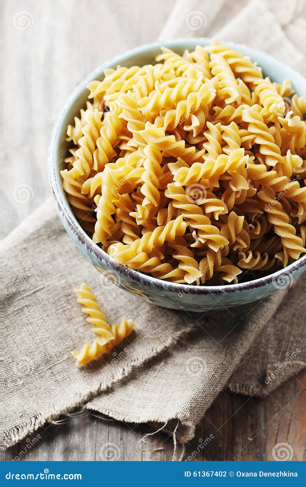 Integral Raw Pasta Fusilli on the Table Stock Photo - Image of ...
