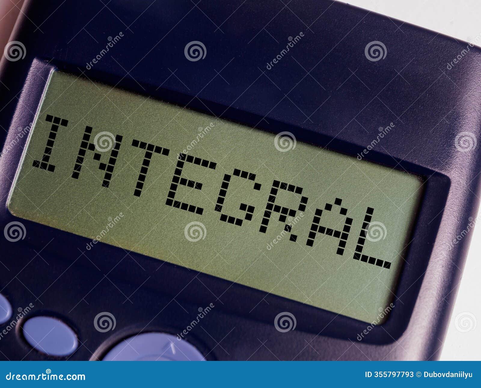 Integral Text on the Screen of a Mathematical Calculator Stock Image ...