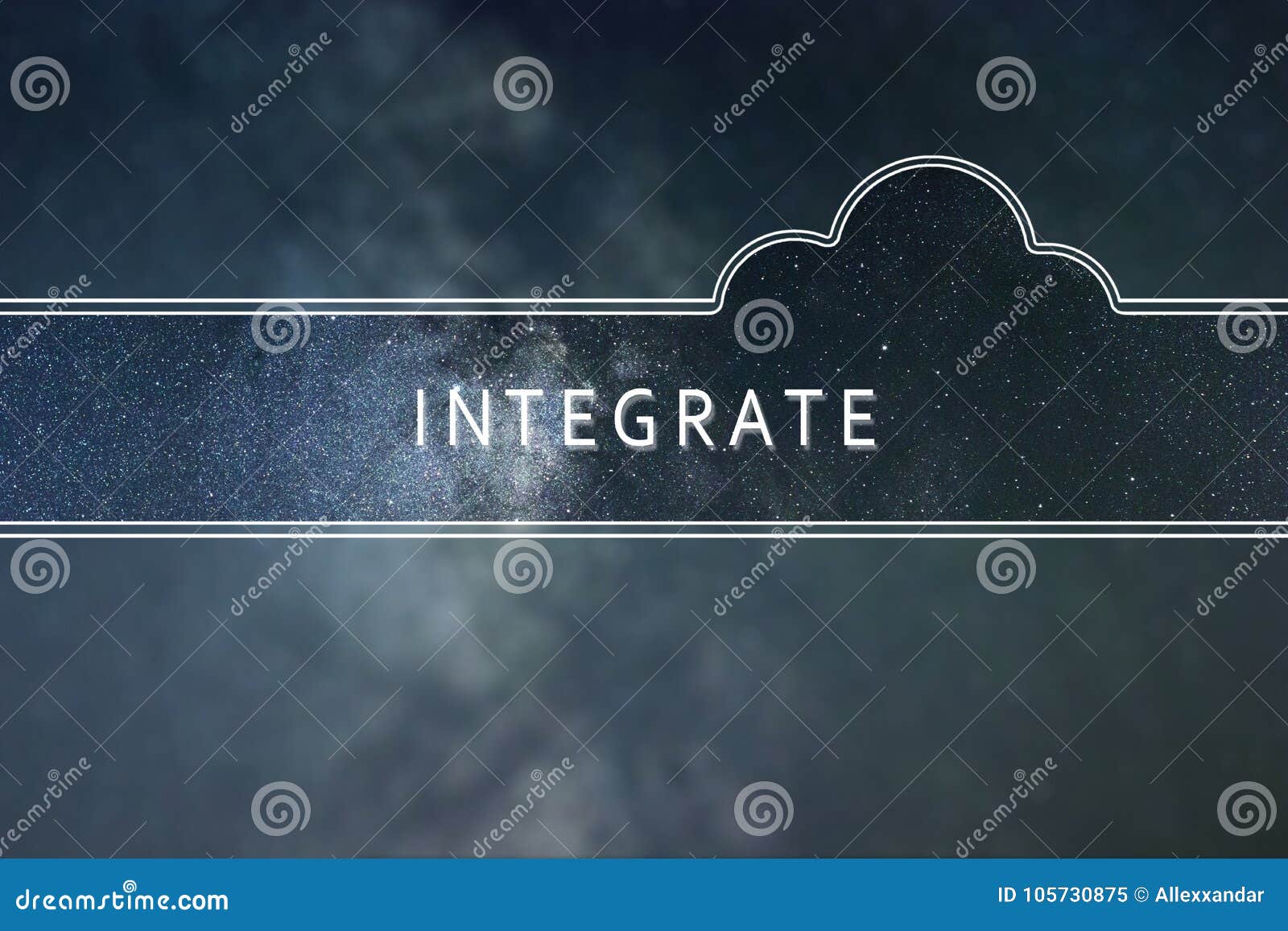 INTEGRATE Word Cloud Concept. Space Background Stock Illustration ...